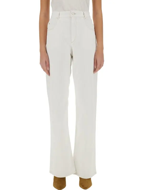 Isabel Marant Belvira Wide Leg Jeans - White