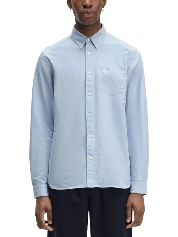 Fred Perry Cotton Oxford Shirt - Baby Blue