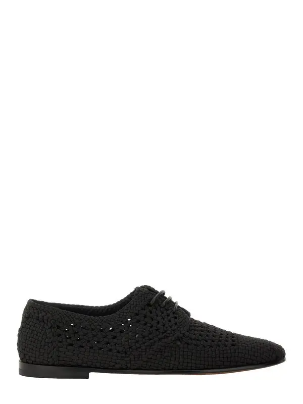 Dolce & Gabbana Woven Derby Shoe - Black