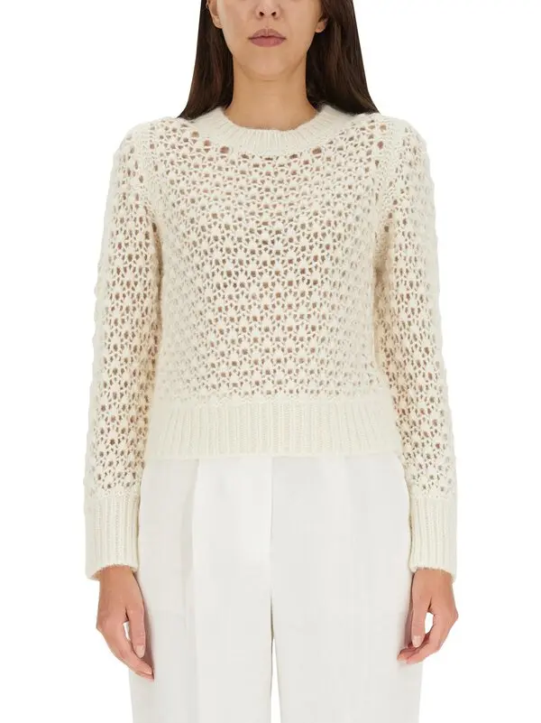 Fabiana Filippi Perforated Knit Top - White