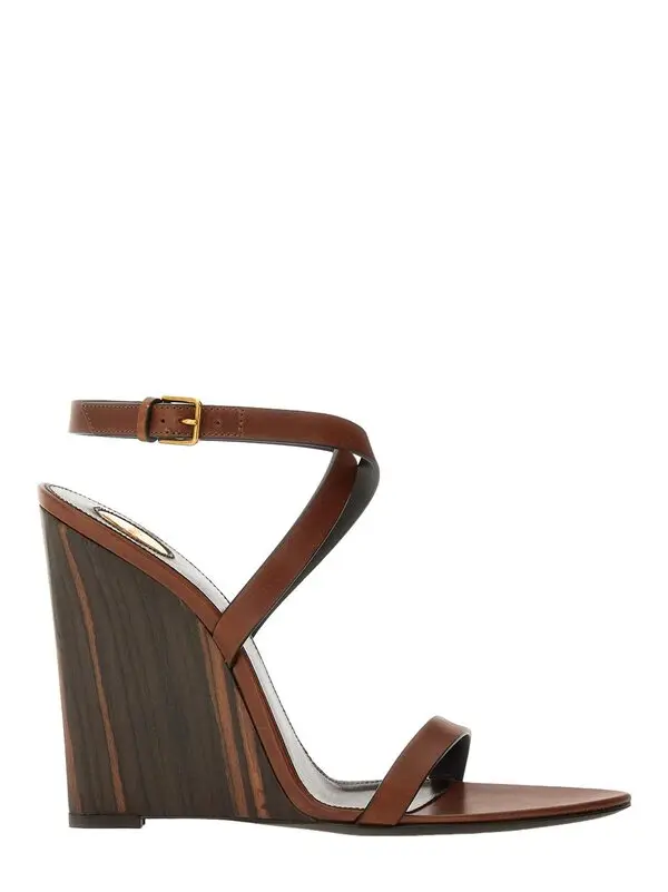 Saint Laurent Gippy 110 Strappy Sandals - Brown