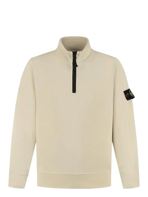 Stone Island Polo Shirt With Half Zipper - Beige