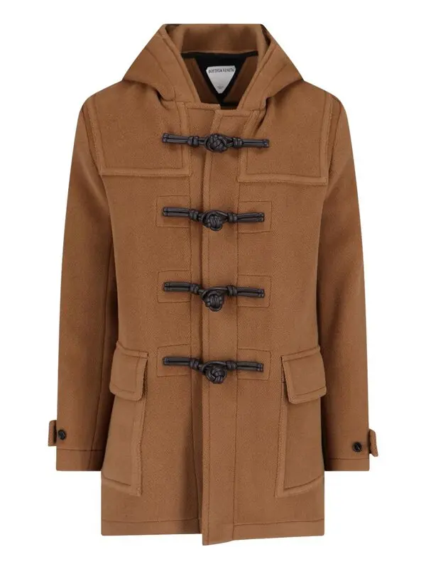 Bottega Veneta Wool Montgomery Coat - Brown