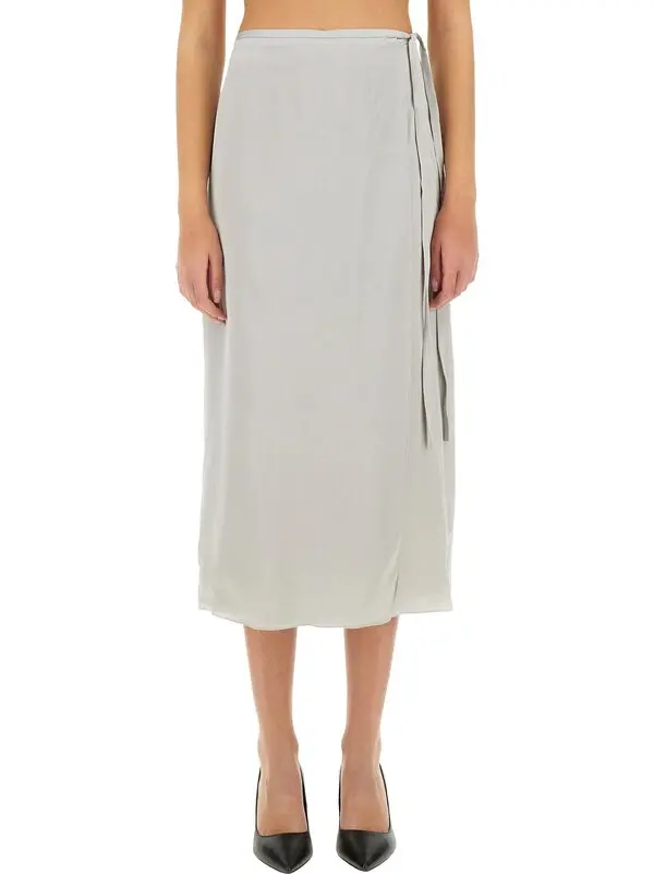 Theory Silk Wrap Skirt - Grey