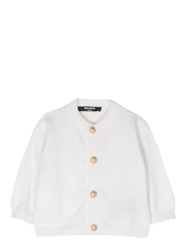 Balmain Button Detailed Cardigan - White