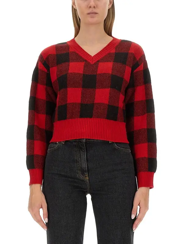 Moschino V-neck Sweater - Red