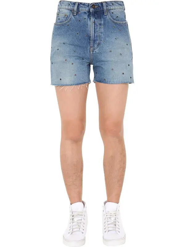 Saint Laurent Denim Bermuda Shorts - Azure