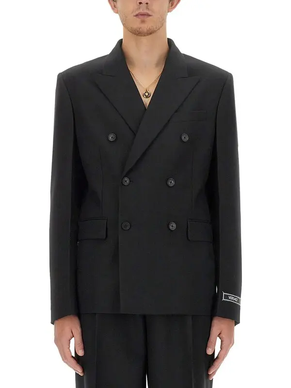 Versace Double-breasted Blazer - Black