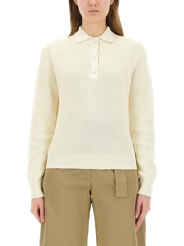 Studio Nicholson Chesapeake Knit Polo Shirt - Ivory