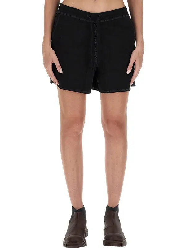 GANNI Regular Fit Sweat Shorts - Black