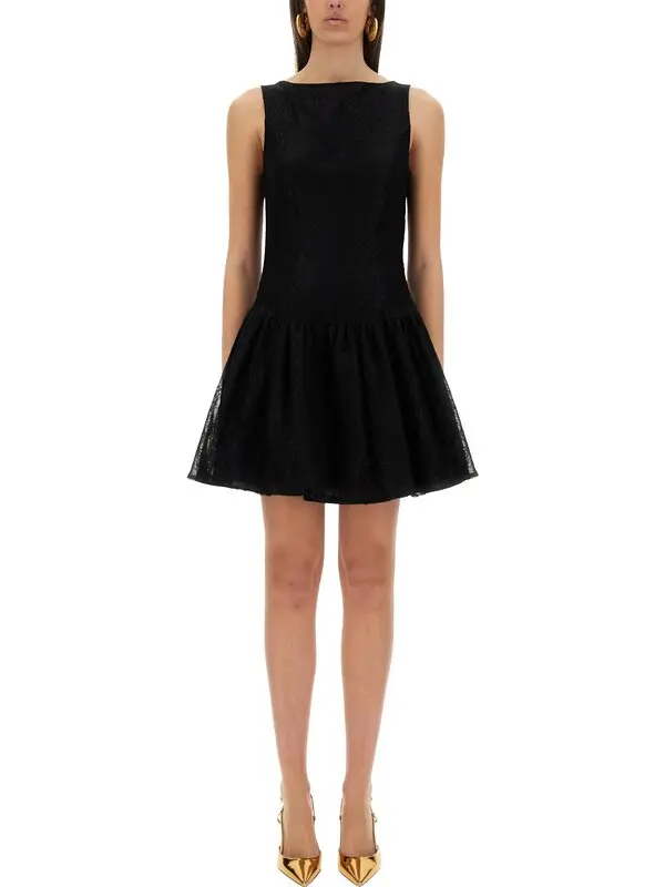 Nina Ricci Mini Dress With Peplum Skirt - Black