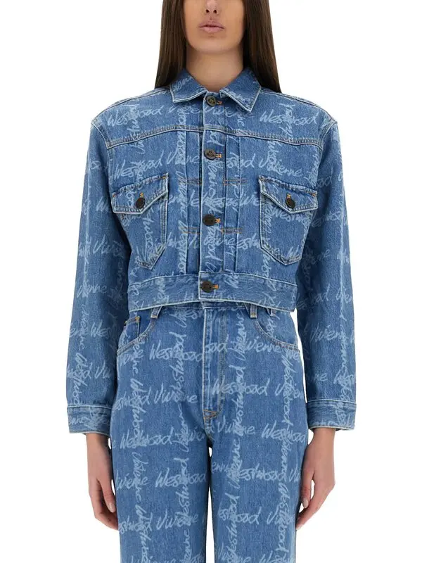 VIVIENNE WESTWOOD Cropped Cotton Jacket - Denim