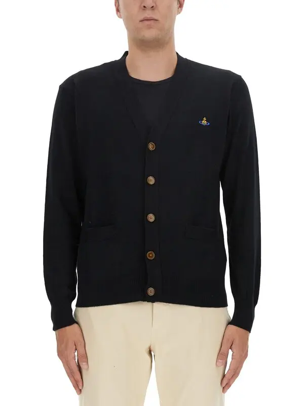 VIVIENNE WESTWOOD Logo Cardigan - Black