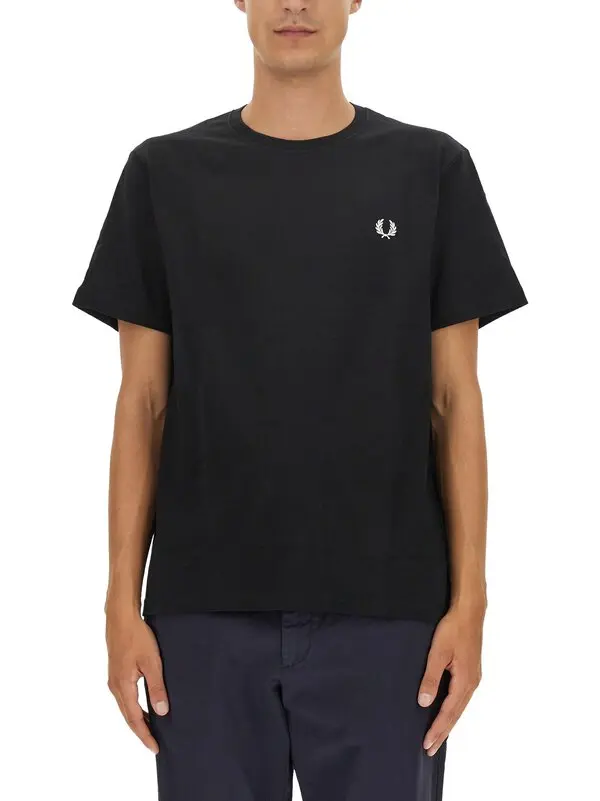Fred Perry T-shirt With Logo - Black