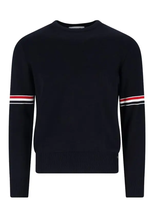Thom Browne Tricolour Detail Sweater - Blue
