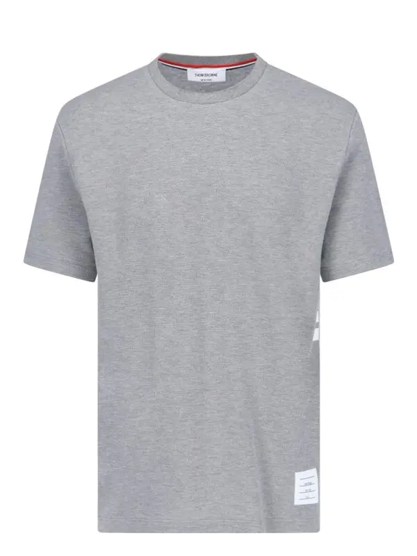 Thom Browne 4-bar" Detail T-shirt - Gray