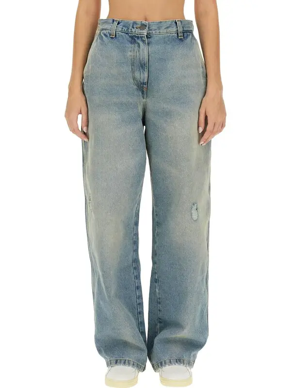Palm Angels Paris Wide Leg Jeans - Baby Blue