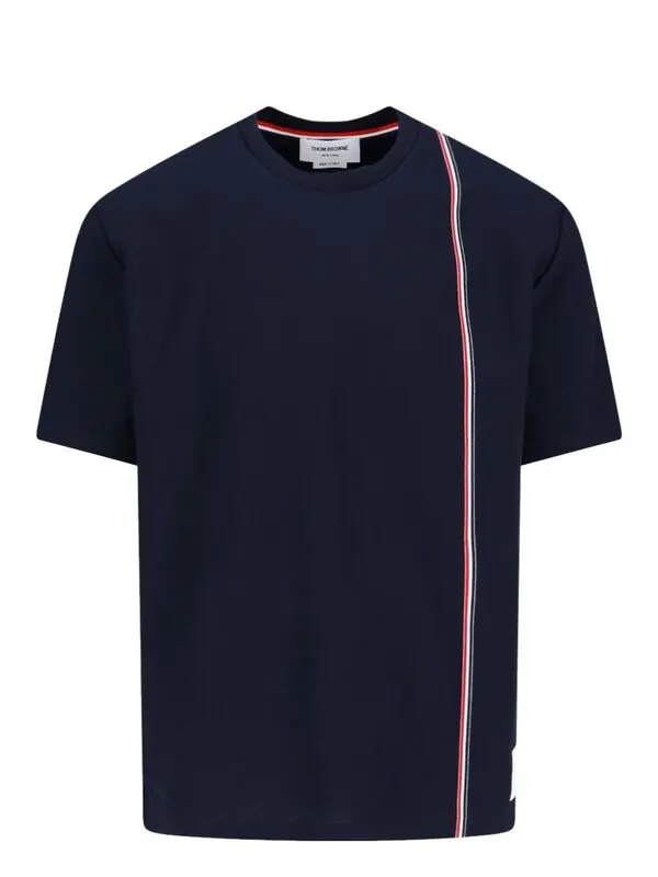 Thom Browne Tricolor Detail T-shirt - Blue