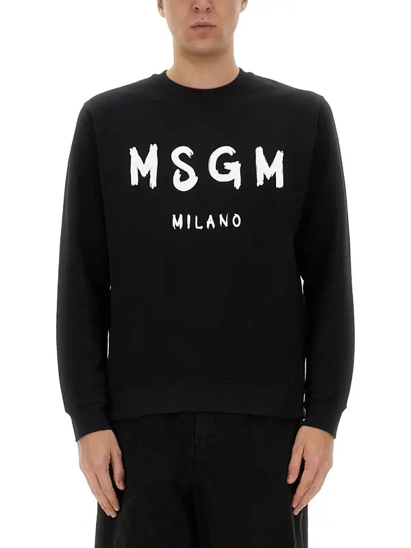 MSGM Cotton Sweatshirt - Black