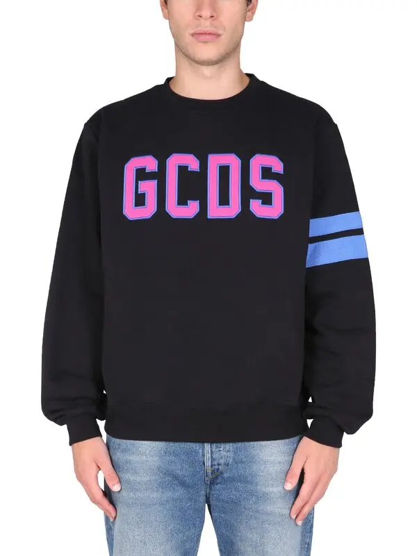 Gcds Logo Embroidered Sweatshirt - Black