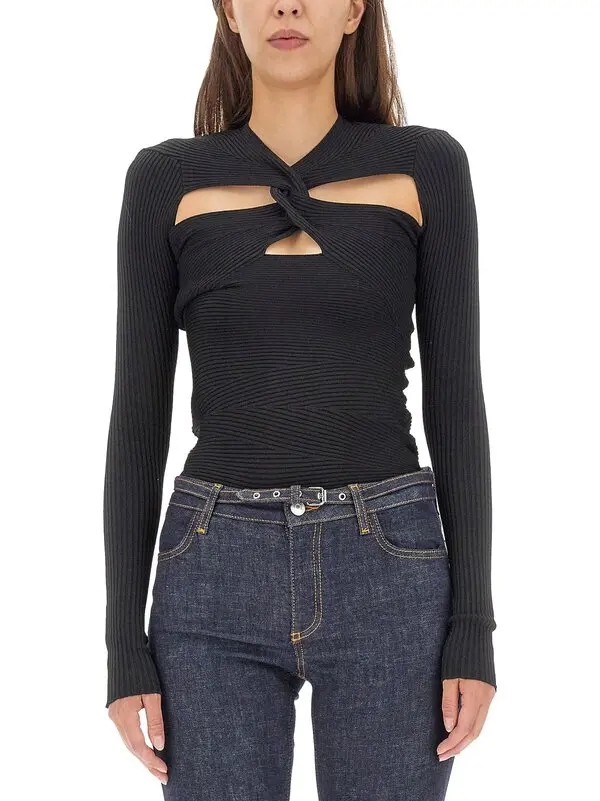 Philosophy Di Lorenzo Serafini Mesh Cut-out Top - Black