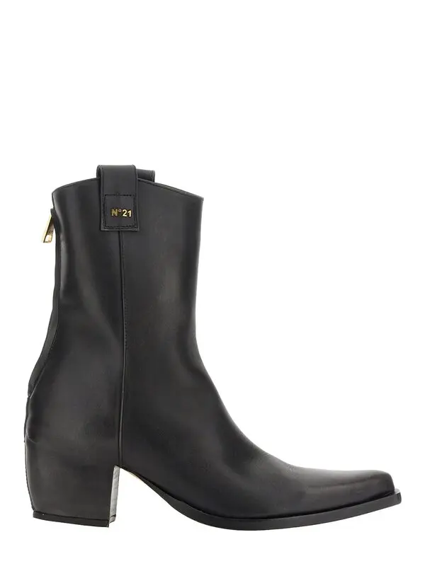 N°21 Leather Ankle Boots - Black