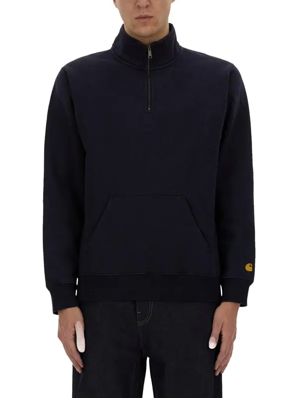 Carhartt Work In Progress Half Zip Sweatshirt - Blue