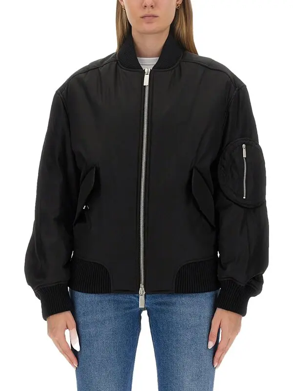 Off-White Nylon Bomber Jacket - Black