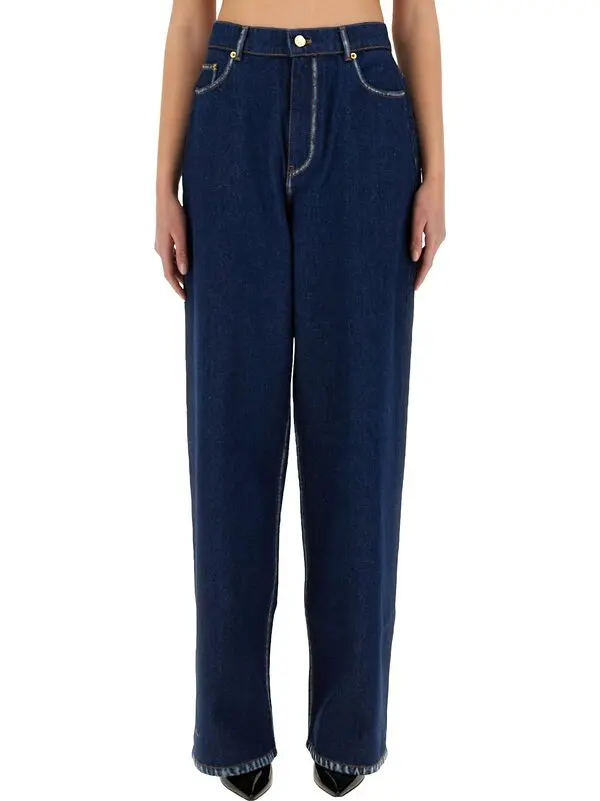 Nina Ricci Boyfriend Wide Leg Jeans - Denim