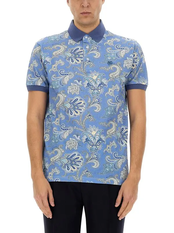 Etro Polo Shirt With Print - Azure