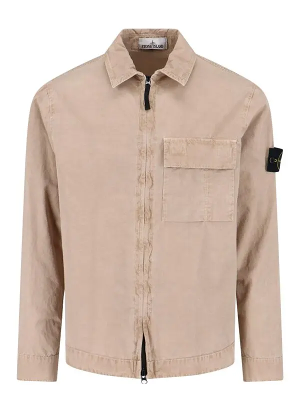 JIL SANDER Zip Shirt - Beige