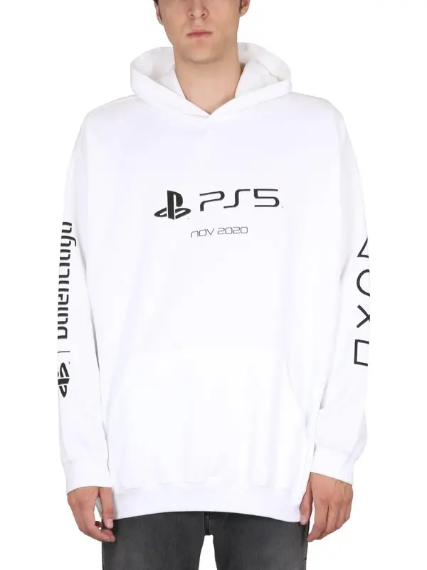 Balenciaga Logo "ps5" Sweatshirt - White
