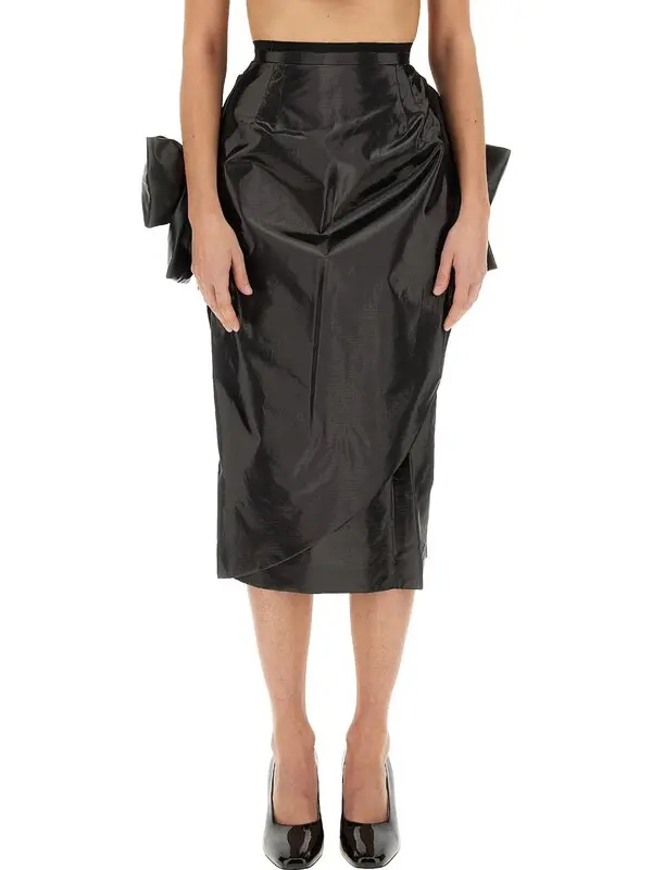 MAISON MARGIELA Bow Detailed Skirt - Black