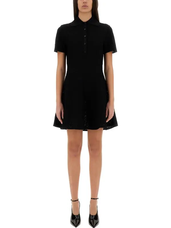 Givenchy Monogram Jacquard Polo Style Dress - Black