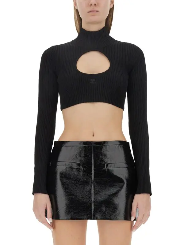 COURREGES Cropped Top - Black