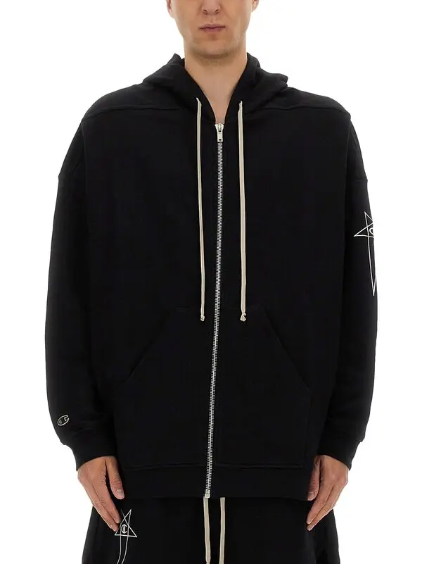 CHAMPION X RICK OWENS Jumbo Jason's Hooded Sweatshirt - Black