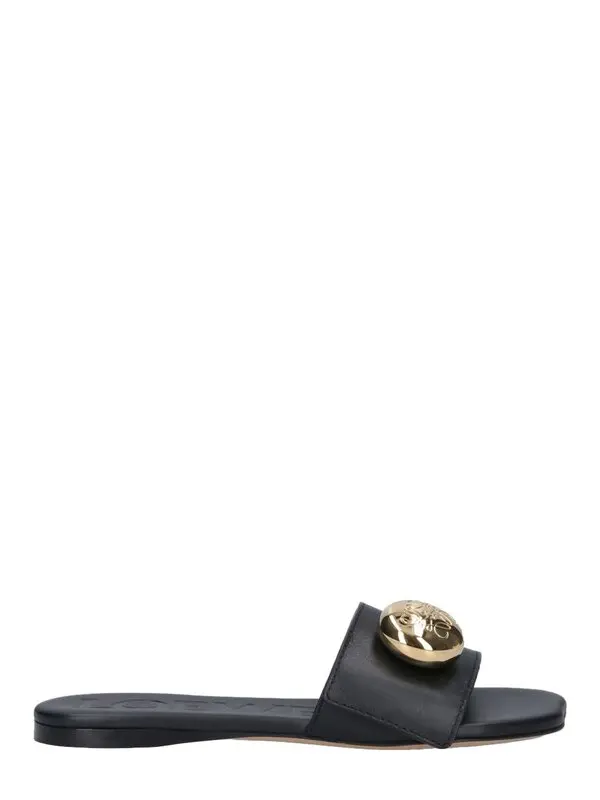 Loewe Pebble Leather Sandals - Black