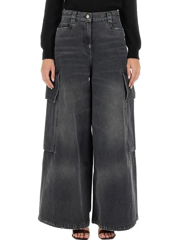 Palm Angels Wide Parachute Jeans - Grey