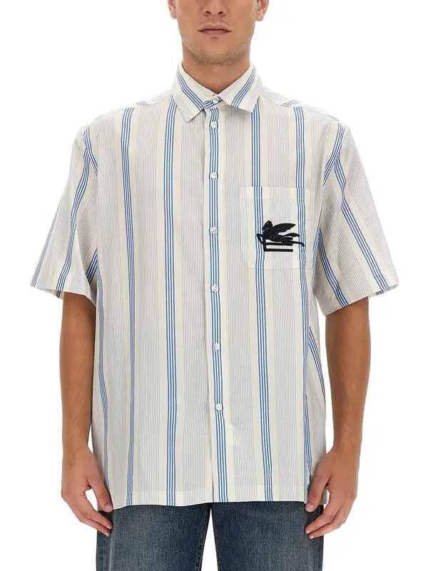 Etro Shirt With Logo - Azure