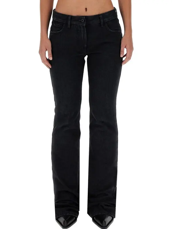 Off-White Wide Leg Jeans - Black