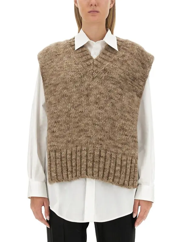 MAISON MARGIELA Knitted Vest - Brown