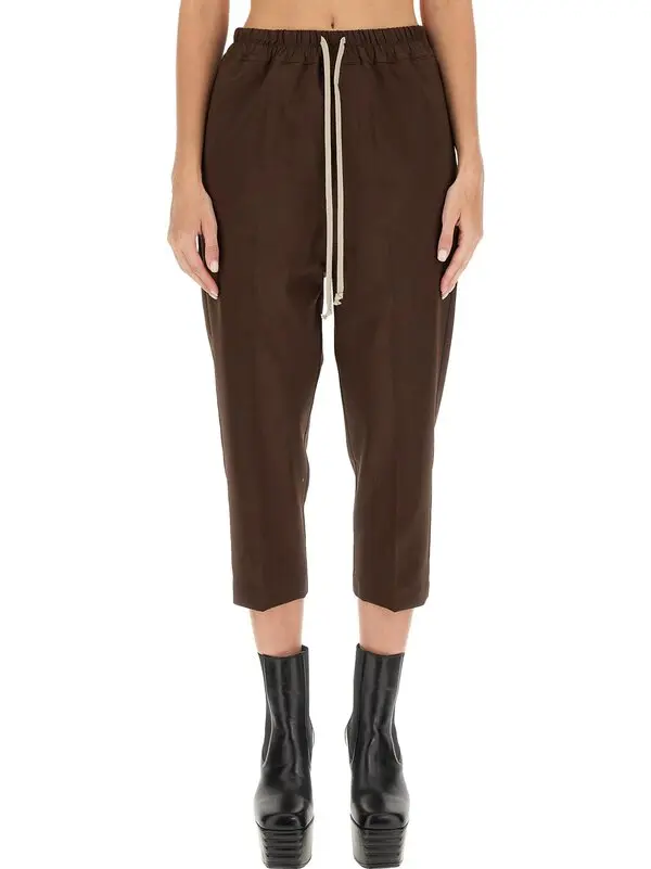 Rick Owens Drawstring Astaires Cropped Pants - Brown
