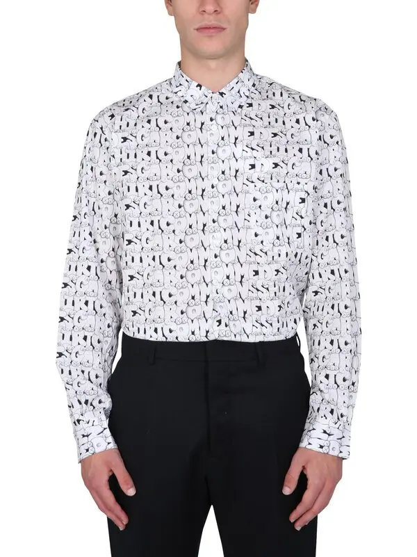 Comme Des Garçons X Kaws Print Shirt - White