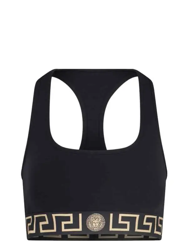Versace Bralette "greca" Print - Black