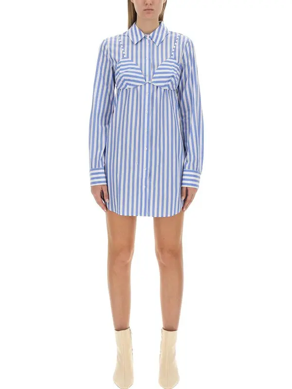 Staud Alita Shirt Dress - Azure