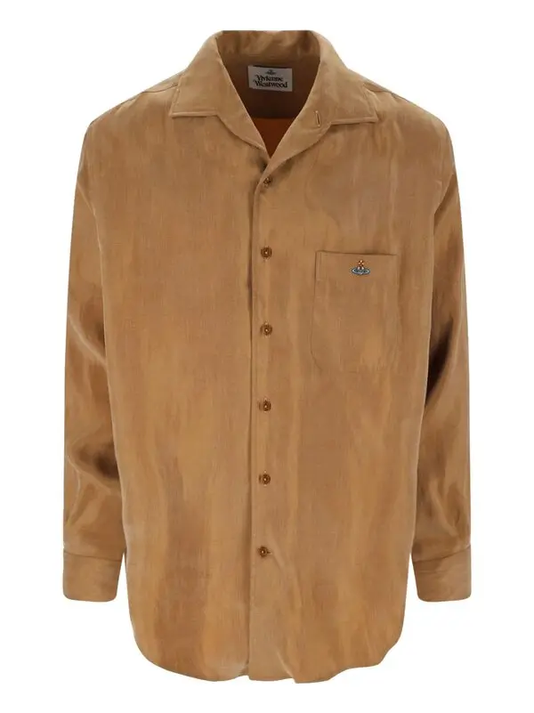 VIVIENNE WESTWOOD Suede Effect Shirt - Brown