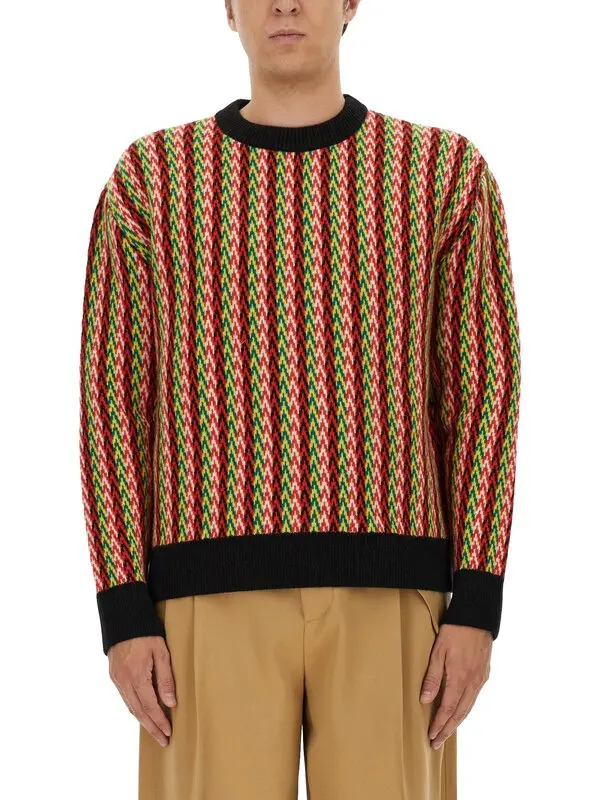 LANVIN Merino Wool Regular Fit Sweater - Multicolour