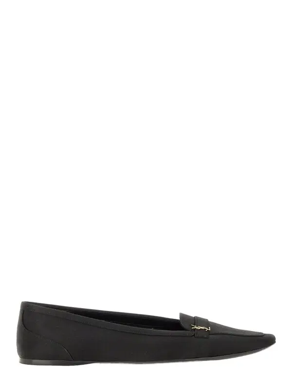 Saint Laurent Crepe Satin Ballerinas - Black