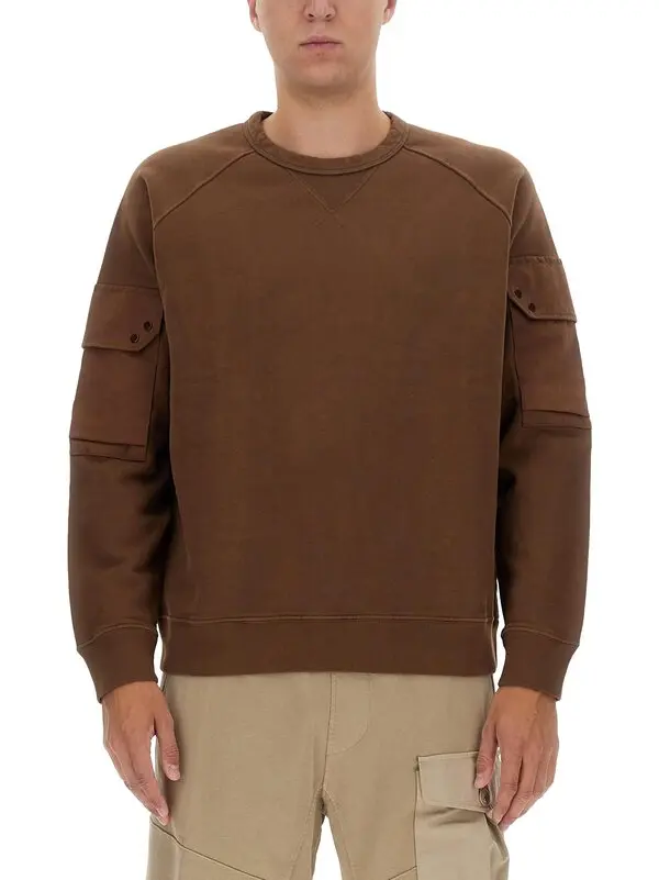 TEN C Sweatshirt With Logo - Brown
