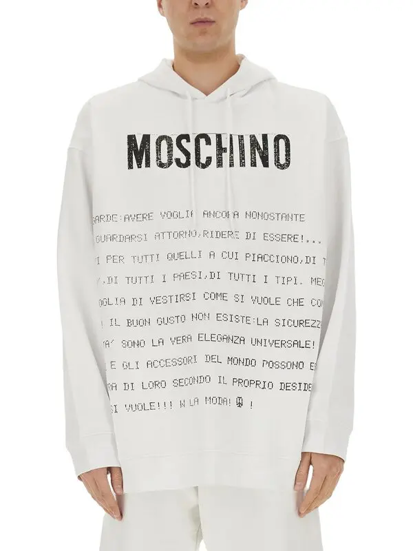 Moschino Archive Message Hoodie - White